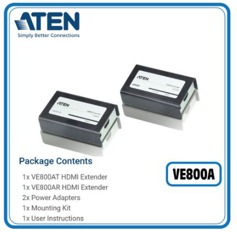 Aten VE800A - HDMI Extender, 1080p@40m, 1080i@60m