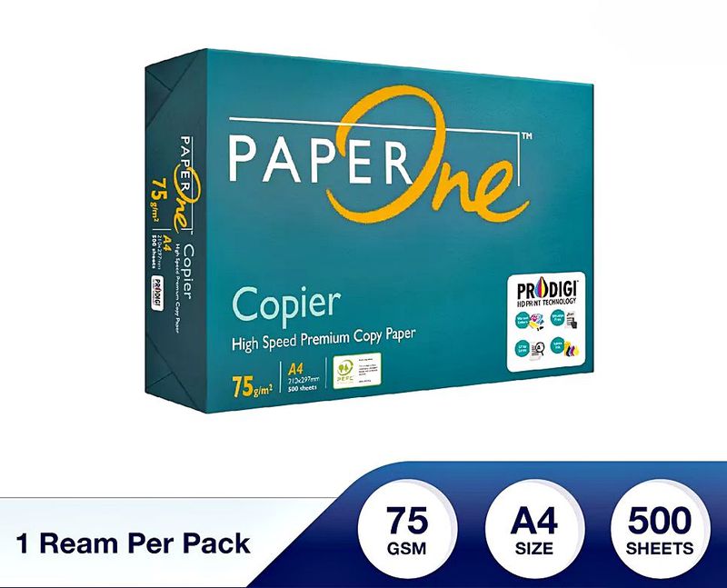 (1 Rim) Paper one copier A4 75 gsm / HVS Paper one 75 gr / Kertas putih ...