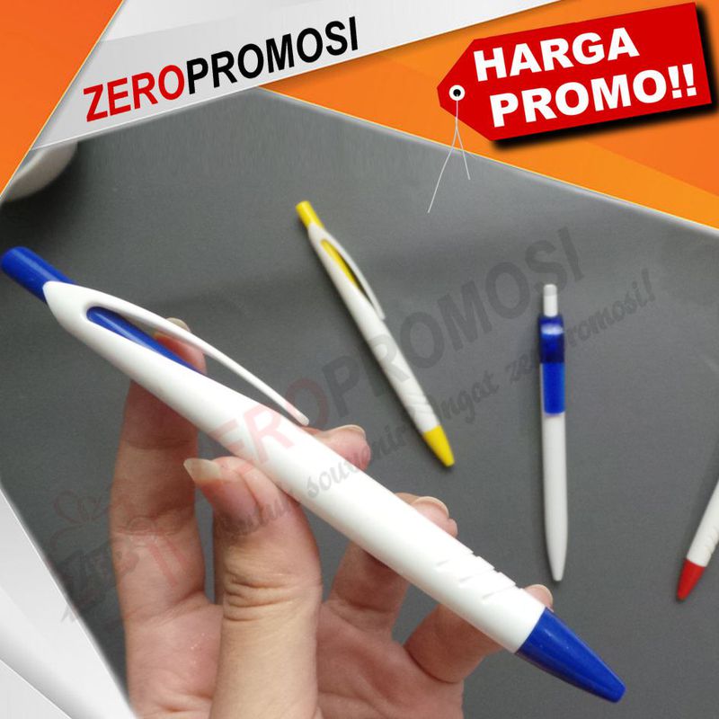 Pulpen Pena Plastik Putih Warna Warni 801