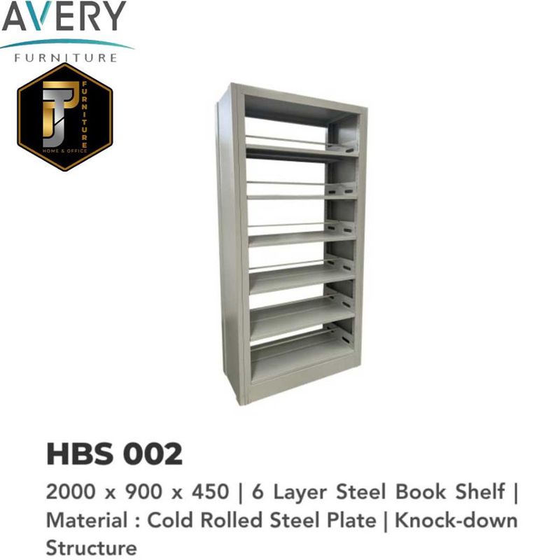 Rak Serbaguna 6 Layer Steel - Rak Buku Besi 2 Sisi Avery HBS 002