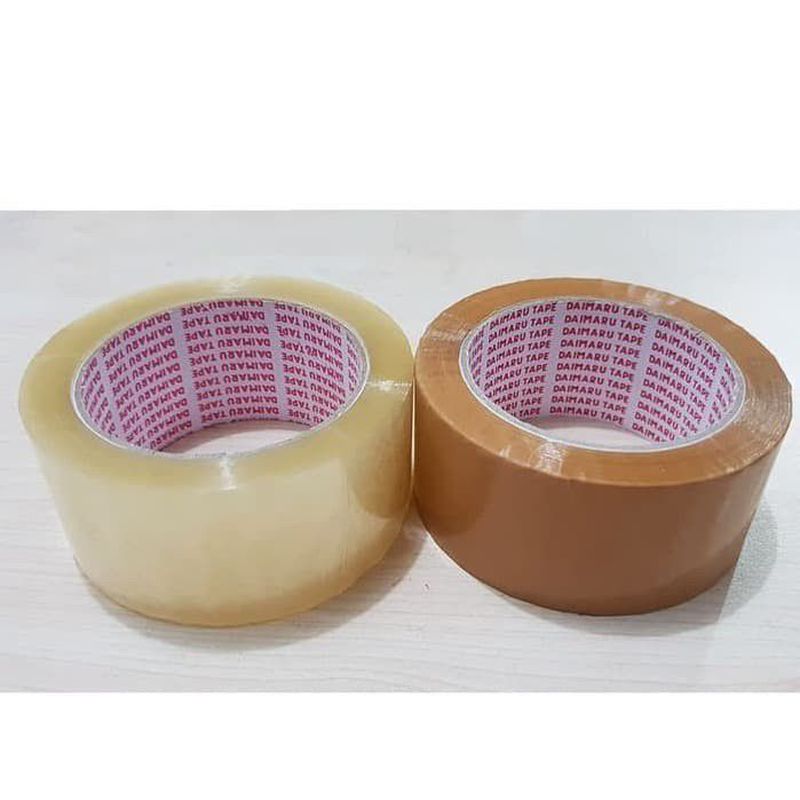 Daimaru Lakban Plastik 2 inch Warna Coklat - Bening