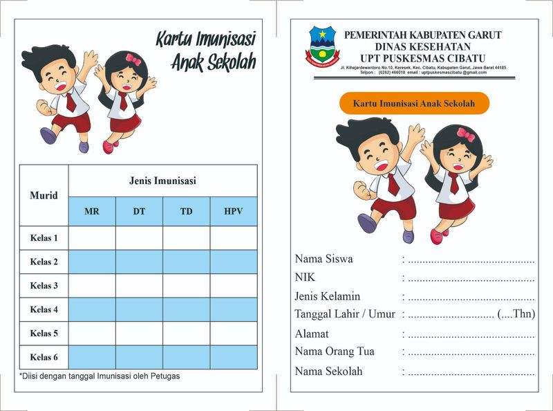 Kartu Imunisasi Anak Sekolah / BIAS