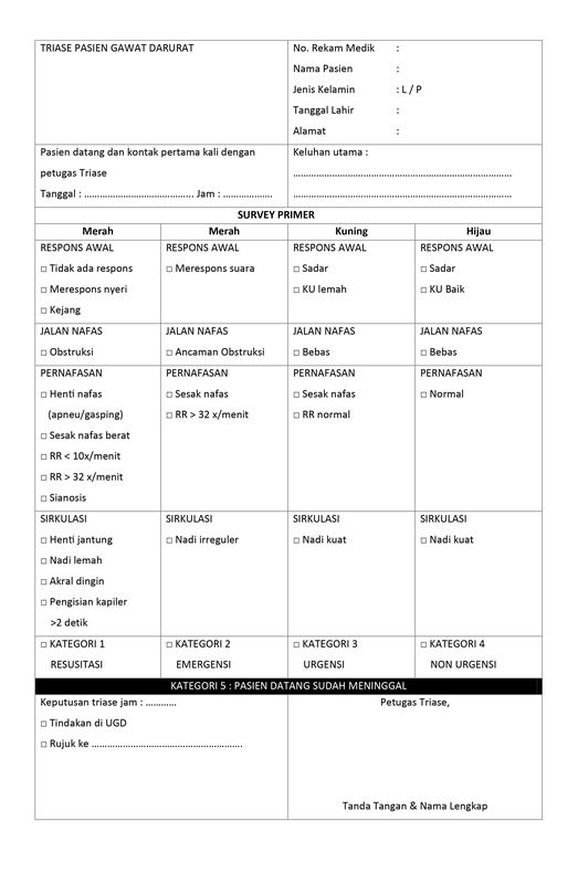 Rekam Medis UGD / Loket - RM UGD 7 Lbr