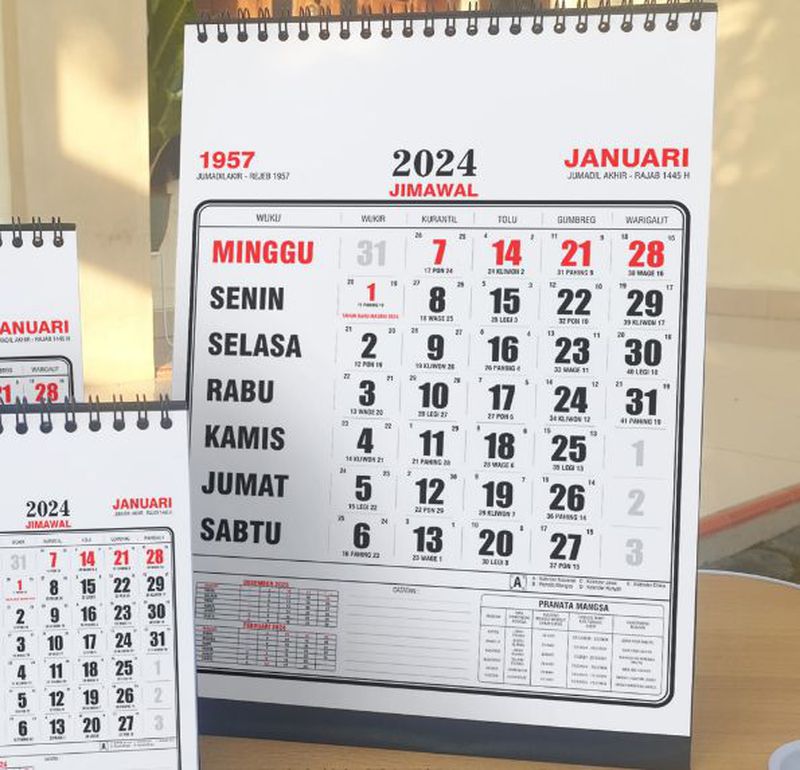 Cetak Kalender 2024