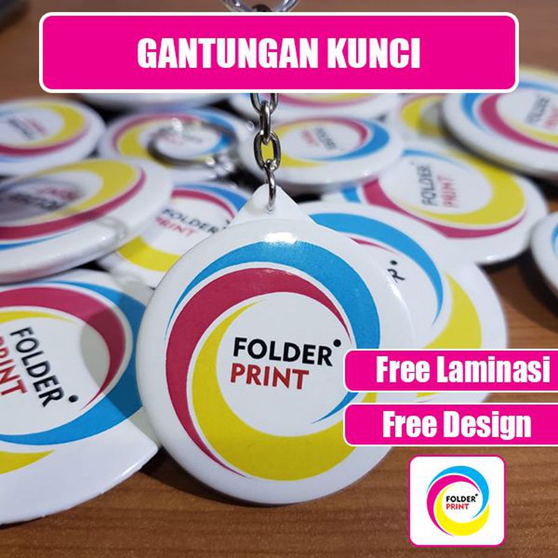 Pin Gantungan Kunci Free Custome Ukuran 5.8 cm - Doff