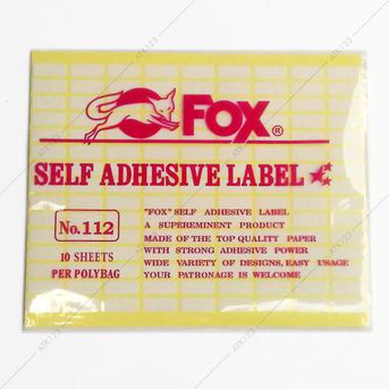 Kertas / Label Stiker Fox No. 112 Uk. 8 X 20 Mm (Persegi Panjang)
