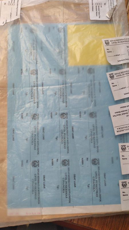 Stiker Biru Etiket Obat Luar