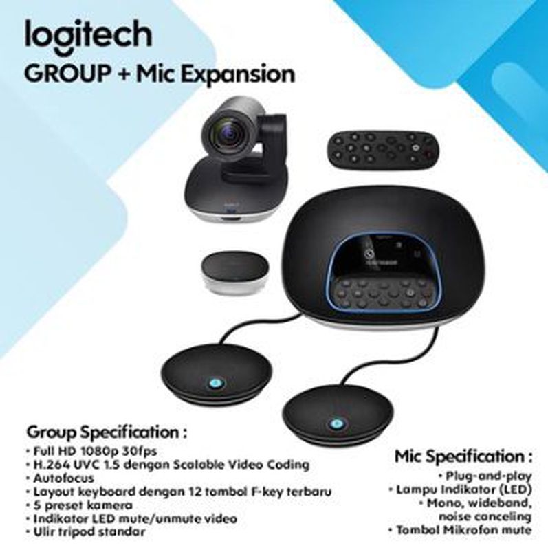 LOGITECH GROUP Video Conference Cam HD +Mic Extension & Cable 10M
