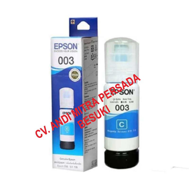 Tinta Printer Epson 003 / Botol Warna Cyan / Biru