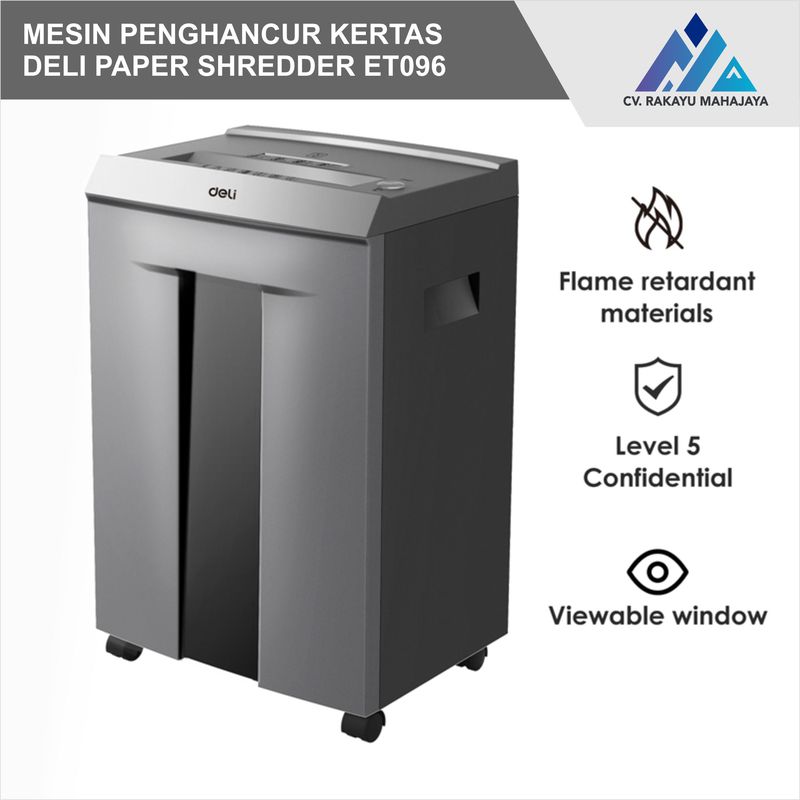 Mesin Penghancur Kertas Deli Paper Shredder ET096 - Putih