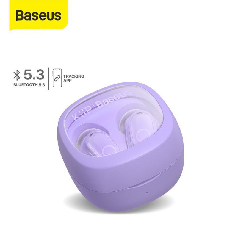 BASEUS TRUE WIRELESS BLUETOOTH EARPHONE MINI EARBUDS TWS WM02 - Ungu