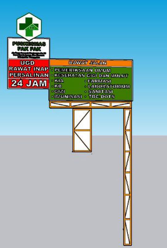 Neon Box Puskesmas model tiang kremona ekspos