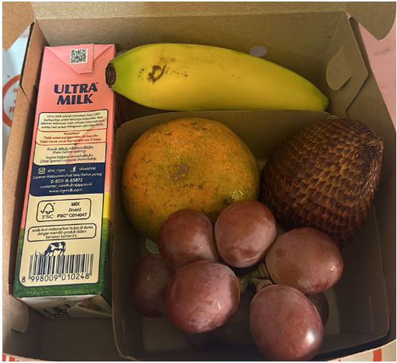 paket snack buah buah + susu uht