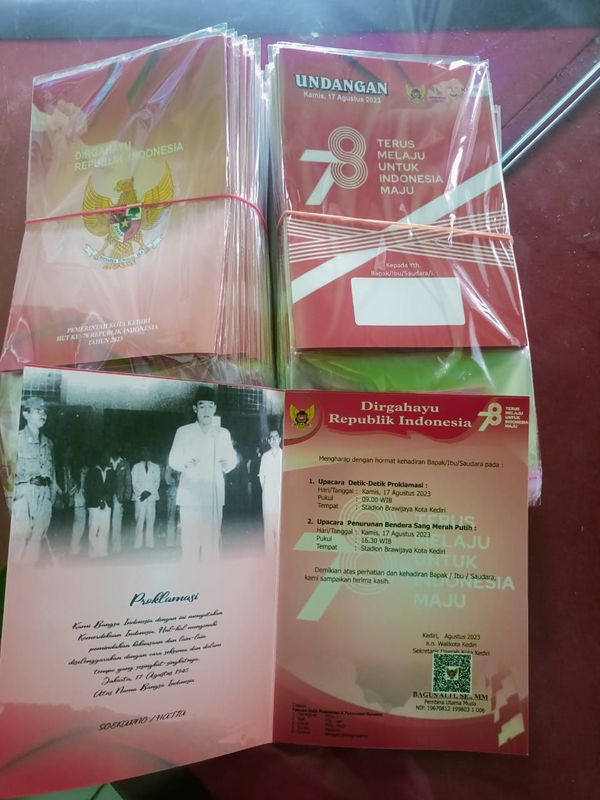 Undangan HUT RI 78 Glossy bolak balik