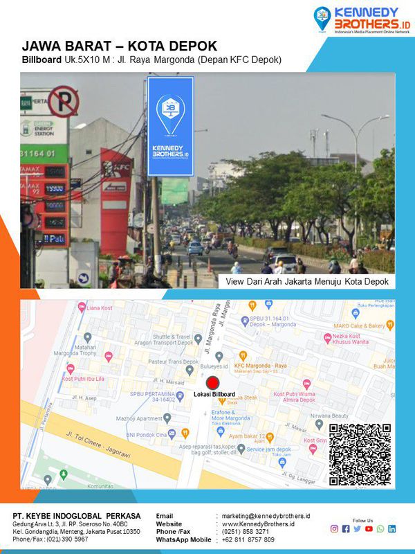 Media Luar Ruang Billboard 5x10 - Jl. Raya Margonda (Depan KFC Depok ...