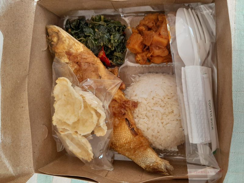 Nasi box lengkap dan murah ukuran sedang