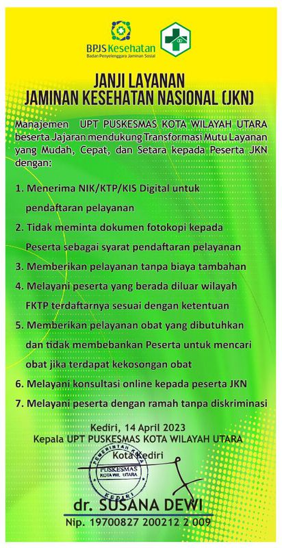 Stiker Janji Layanan