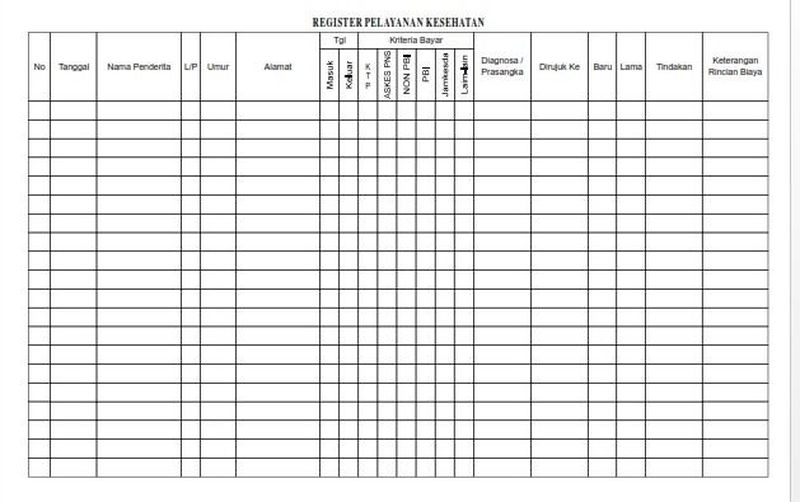 Buku Register Pelayanan KIA