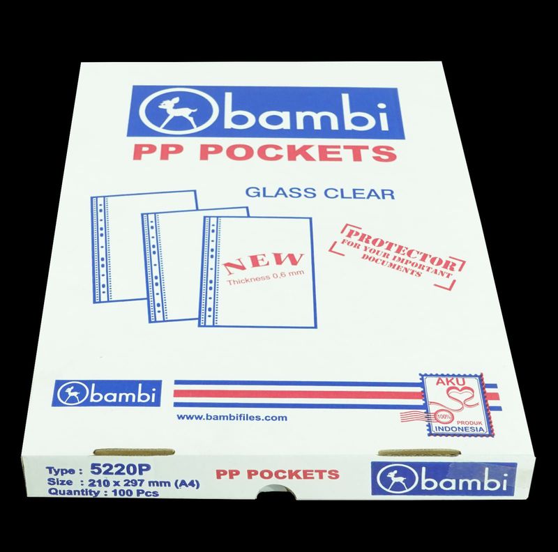 BAMBI PP POCKET 5220-P A4 100 LEMBAR
