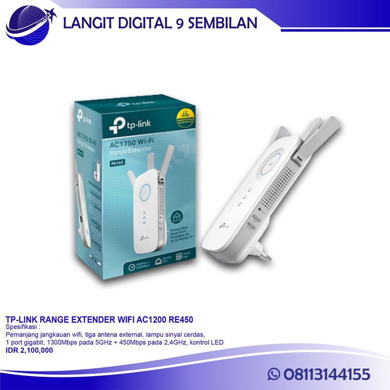 TP LINK RANGE EXTENDER WIFI AC1200 RE450