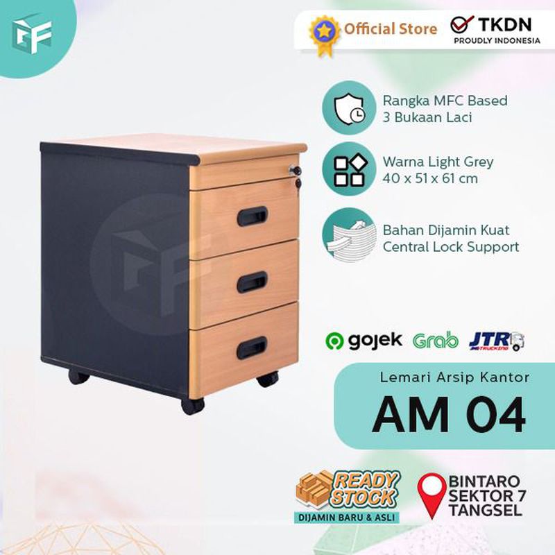 Laci Sorong Kantor Modern Minimalis / Mobile Drawer Aditech AM 04