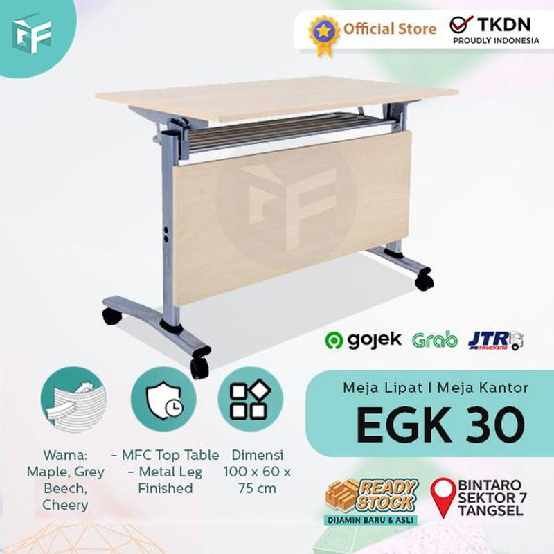 Meja Lipat Kantor / Meja Komputer / Meja Training Aditech EGK 30