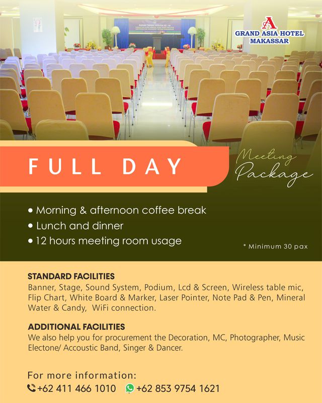 FULL DAY, Meeting Package, Paket Meeting, Sewa Ruangan, Grand Asia ...