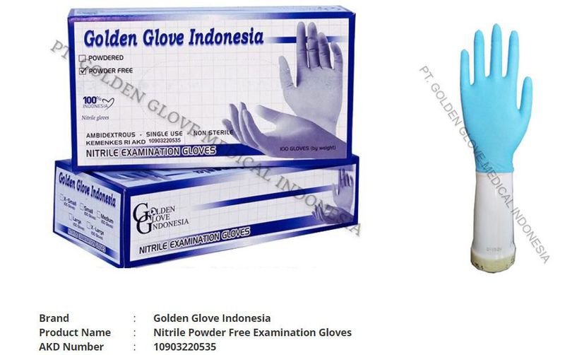 Golden Glove Nitril Biru Free Powder