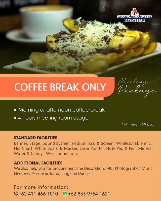 COFFEE BREAK ONLY Meeting Package, Paket Meeting, Sewa Ruangan Grand ...