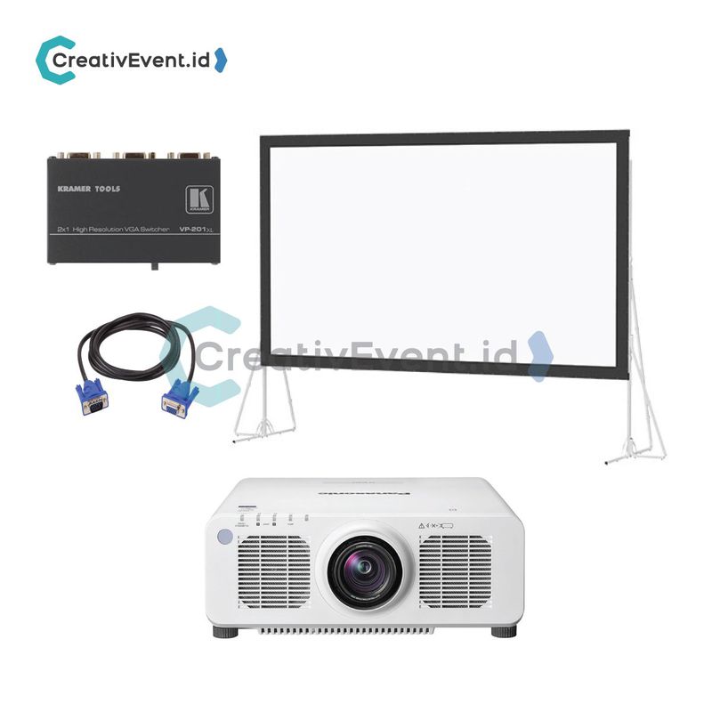 proyektor 5000llumens + Layar 3 x 4
