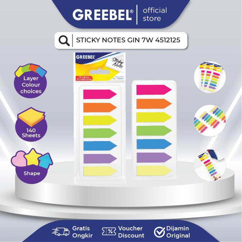 GREEBEL STICKY NOTES GIN 7W 4512125