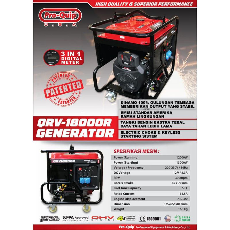 Genset Pro Quip QRV 18000