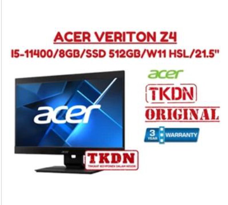 PC Desktop AIO ACER Veriton Z4 23.8 Core i5-12400 - 8/512 GB