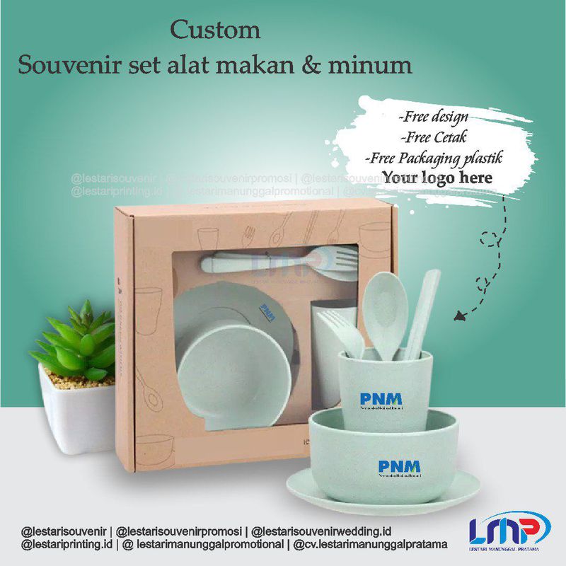Merchandise Souvenir Mangkok dan Piring Custom (PM-01)