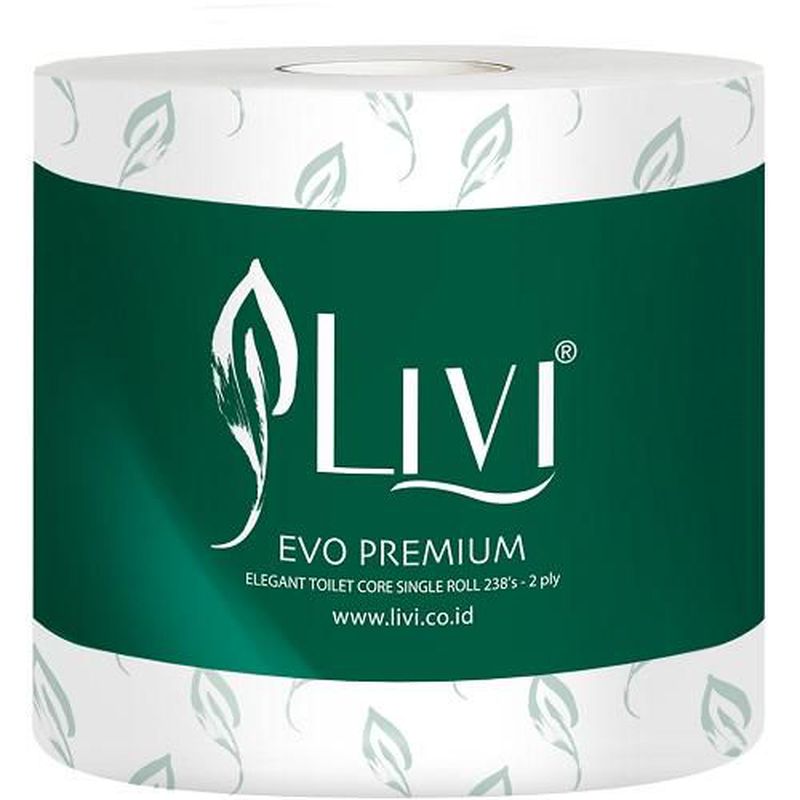 Tisu Livi Elegant Toilet Core Single Roll 238's (Premium Bathroom)