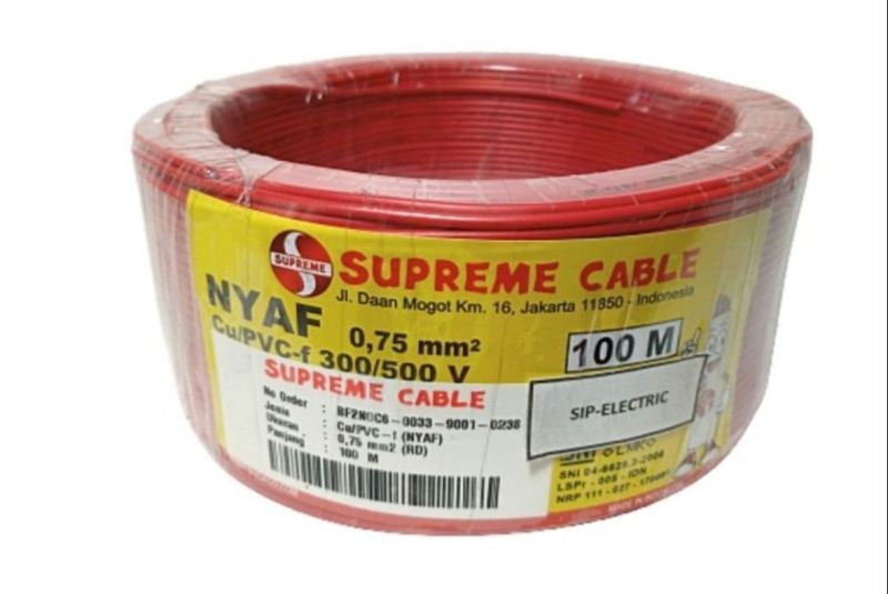 KABEL SUPREME NYAF 0.75 MM MERAH (1 ROLL 100 METER)
