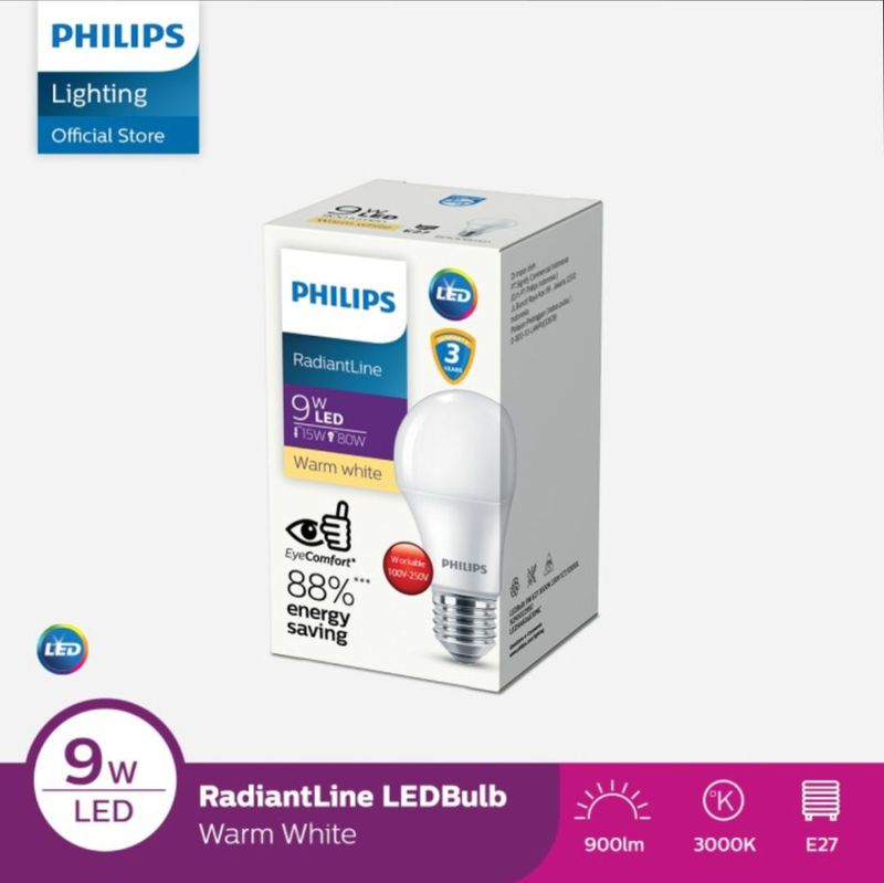 Lampu LED Philips RadiantLine 9W 3000K