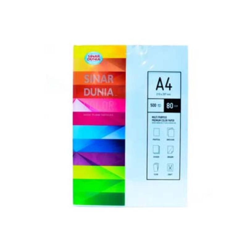 SINAR DUNIA Premium Color Paper A4 80G Pastel Color Blue