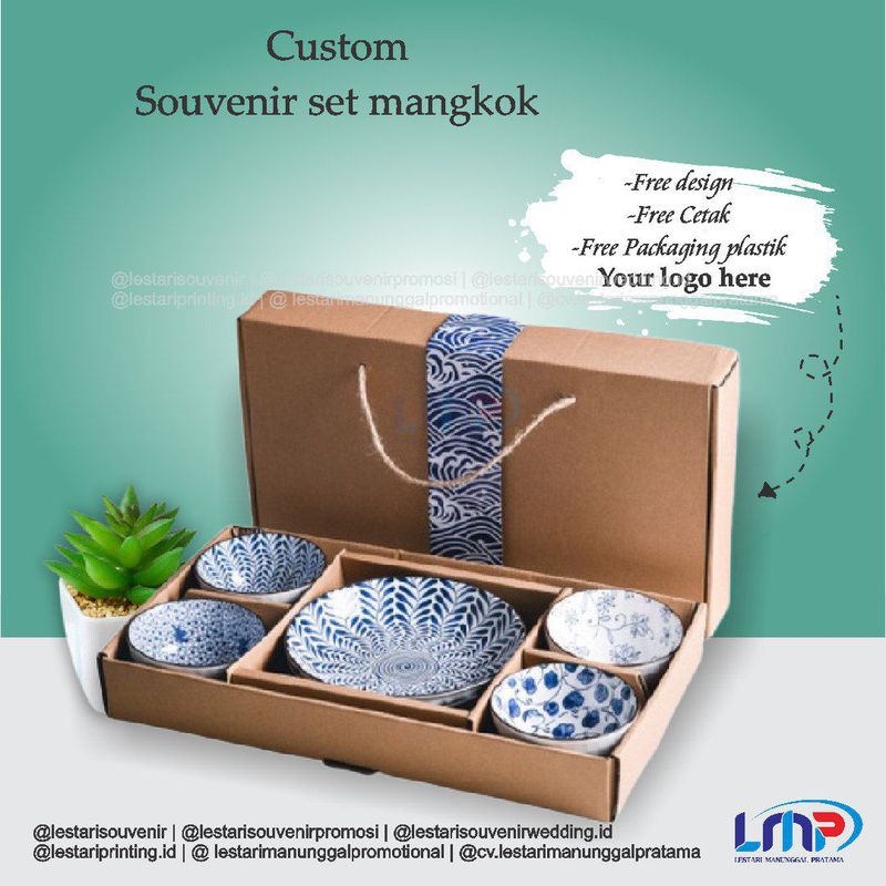 Merchandise Souvenir Mangkok dan Piring Custom (PM-06)