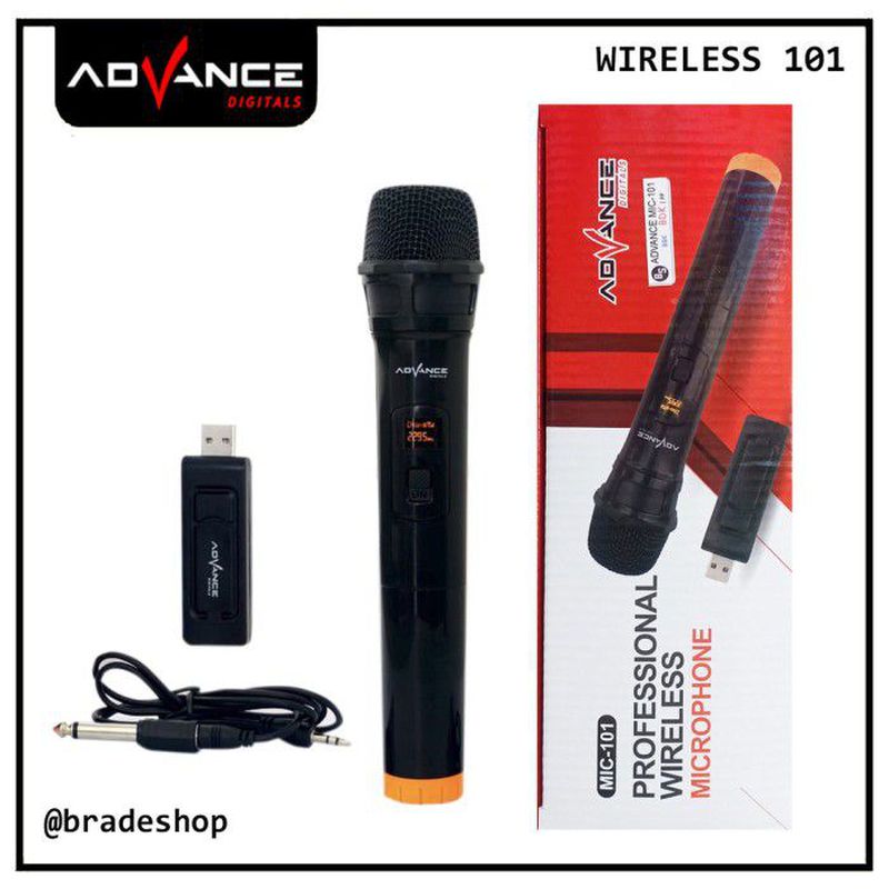 MICROPHONE WIRELES PROPESIONAL ADVANCE MIC-101 - Hitam