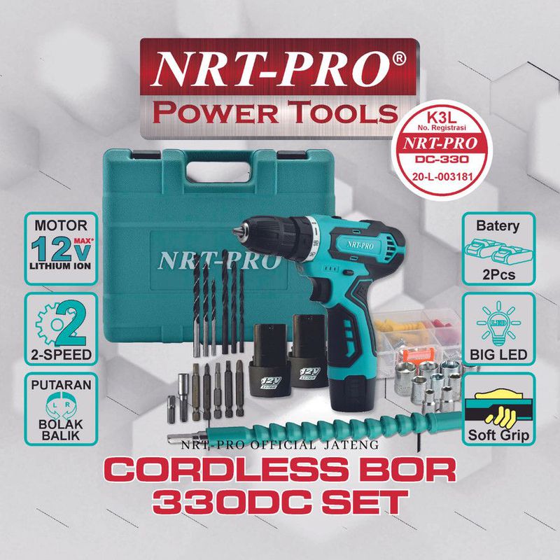 CORDLESS DRILL NRT PRO DC 330 12V 2 BATERE