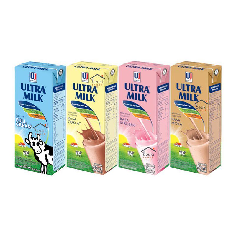Susu UHT Ultramilk 250ml (Campur) Tanpa Putih (2 Jenis)