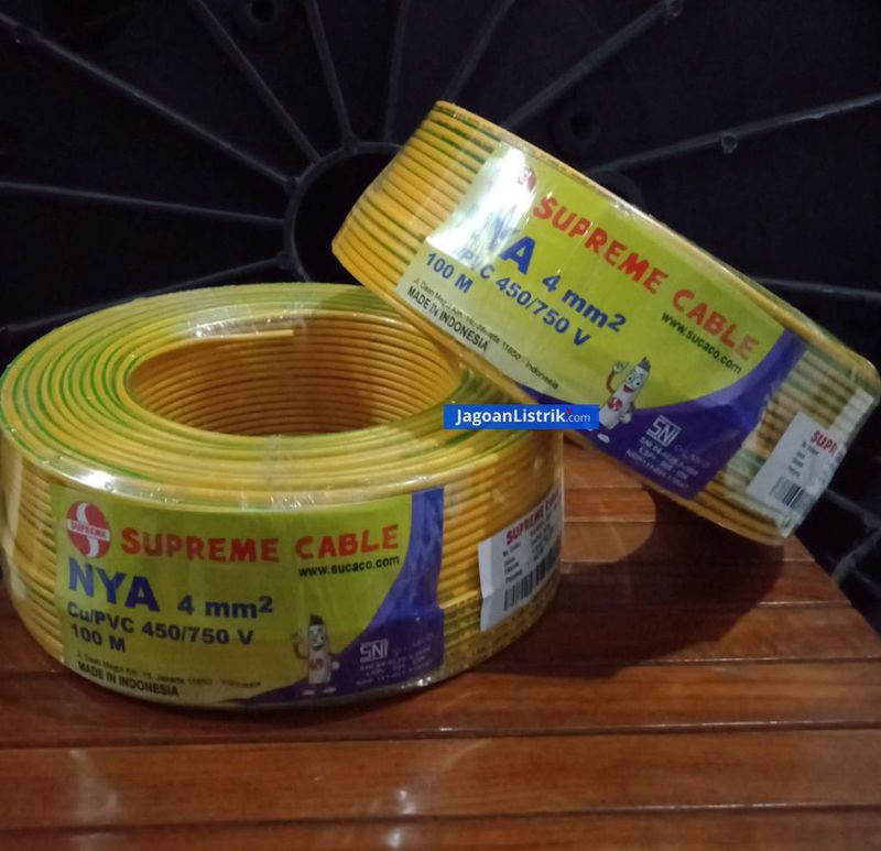 KABEL NYA, 4 mm2 WARNA KUNING HIJAU/PE