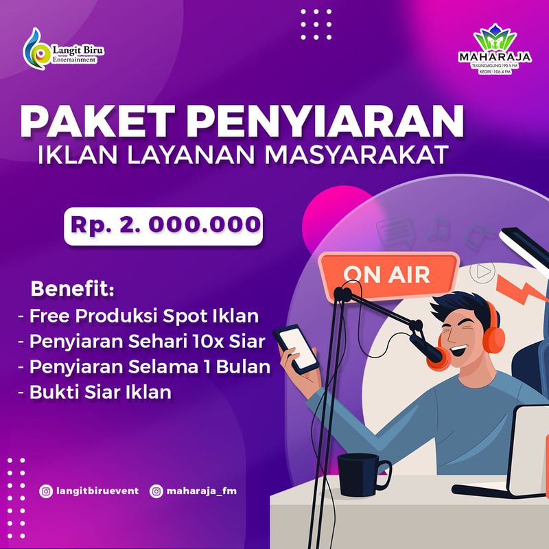 PAKET 2.000.000 IKLAN LAYANAN MASYARAKAT MEDIA RADIO
