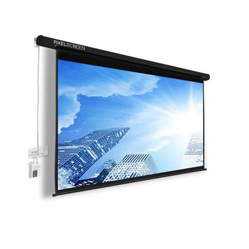 PIXELSCREEN Screen Projector Motorized 96 inch Metal Case Screen Projector