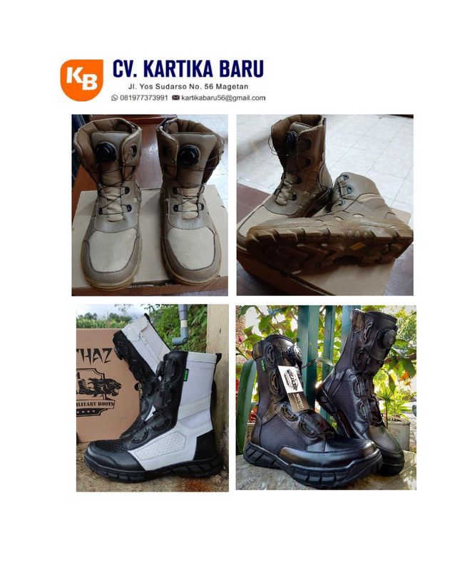 Sepatu PDL Tali Putar - 47 - Cokelat Muda