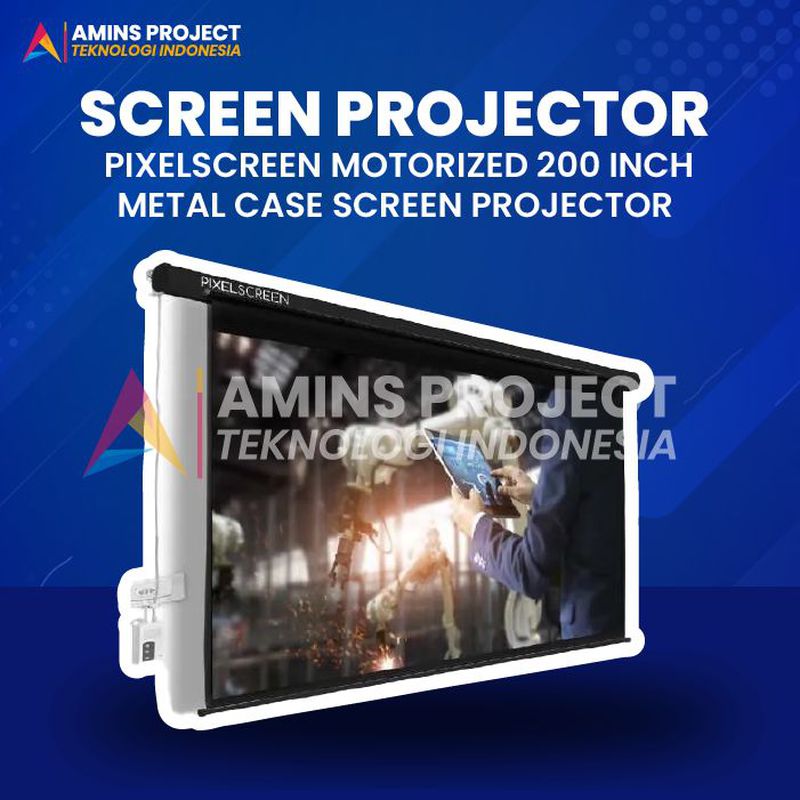 PIXELSCREEN Screen Projector Motorized 200 inch Metal Case Screen Projector