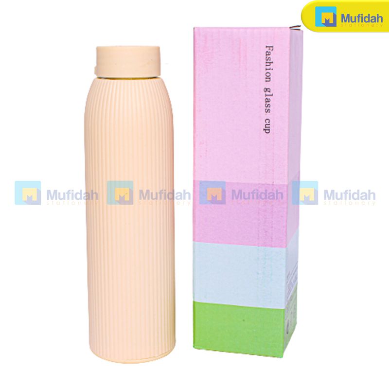 Botol Minum Kaca Macaron + Box