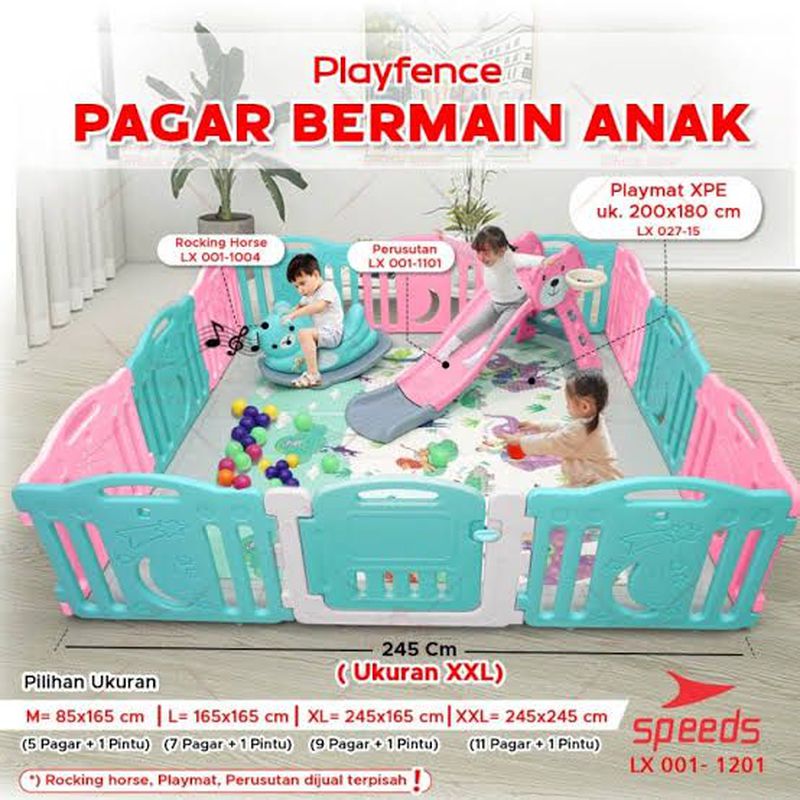 pagar bermain anak Uk.Xl + permainan 1 set