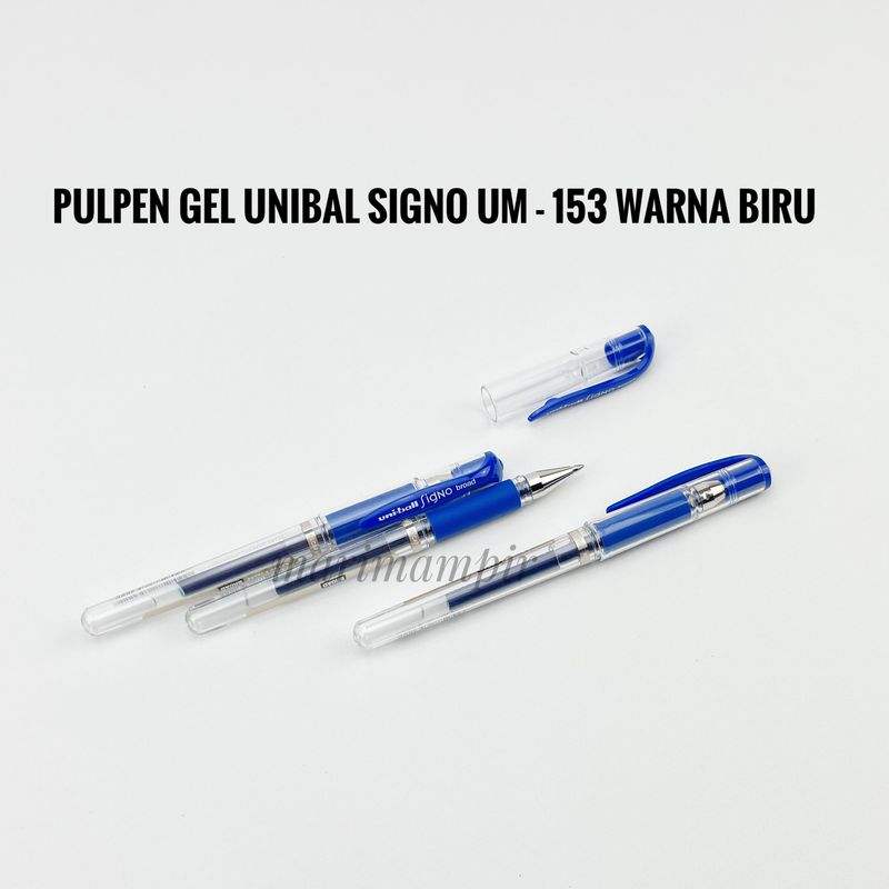 PULPEN GEL / CAIR UNI BALL SIGNO BROAD UM - 153 WARNA BIRU
